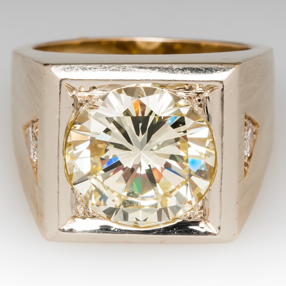 10 Carat Diamond Vintage Mens Ring Heavy 14K Gold 10 Carat Diamond Vintage Mens Ring Heavy 14K Gold